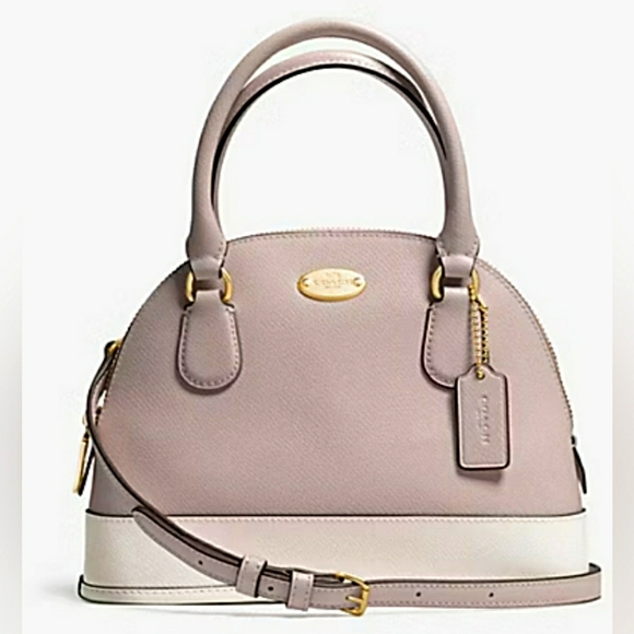Coach | Bags | Coach Mini Cora Domed Satchel In Bicolor Crossgrain ...